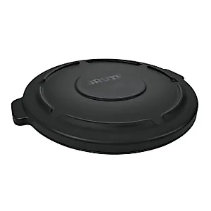 Rubbermaid Commercial Products BRUTE Heavy-Duty Round Trash/Garbage Can Lid, Black, Compatible with 32-Gallon BRUTE Container, Pack of 6