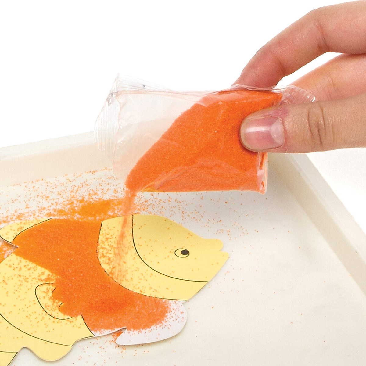 Baker Ross-AG211 Mini Bags of Coloured Sand for Kids Art Supplies, Crafts & Textured Paint Effects (Pack of 12 x 40g), 40H, Assorted 12 Pack