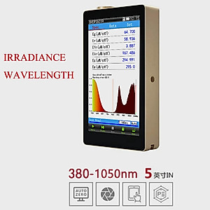 Handheld Spectrometer 380-1050nm LED Wavelength Meter with 5'' LCD, 2nm Resolution, Portable NIR & Visible Light Tester with PC Software