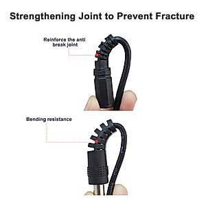 USHANLIN DC Power Splitter Security Camera Power Splitter 12V CCTV Power Cable (1 Female to 2 Male 5.5mm X 2.1mm, 5Pack)