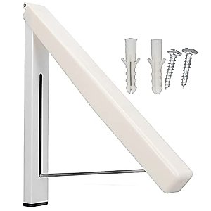 Wall Mounted Clothes Drying Rack, Multifunctional Folding Retractable Clothes Hanger Space Savers Coat Hanger Storage Organiser for Laundry Room, Bathroom, Balcony
