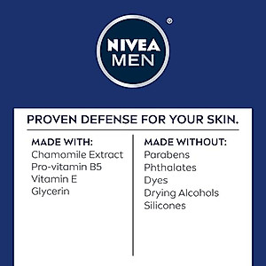 NIVEA MEN Sensitive Soothing Post Shave Balm with Vitamin E, Pro-Vitamin B5 and Chamomile Extract, Alcohol Free After Shave Balm for Men, 3.3 Fl Oz Bottle