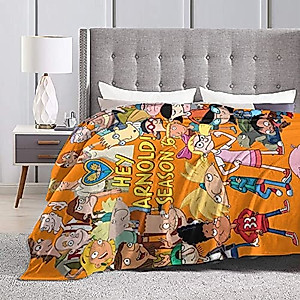 ORPJXIO Blanket Hey Anime Arnold! Throw Flannel Blanket Bed Blanket for Couch Sofa Bedroom Home Decor 50"x40"