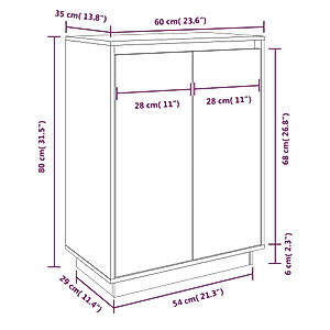 VRAXO Shoe Cabinet 23.6"x13.8"x31.5" Solid Wood Pine,Shoe Racks & Organizers-31.79lbs