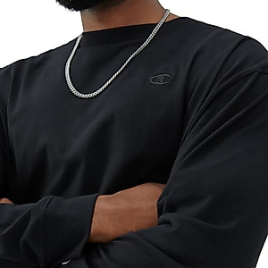 Champion, Classic Long Sleeve, Comfortable, Soft T-Shirt for Men (Reg. or Big & Tall), Black, Large