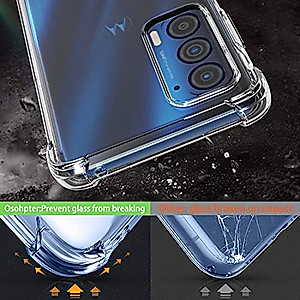 Osophter for Moto Edge 2021 Case,Moto Edge 5G UW Case Clear Transparent Flower Reinforced Corners TPU Shock-Absorption Flexible Cell Phone Cover for Motorola Moto Edge 2021(Clear)