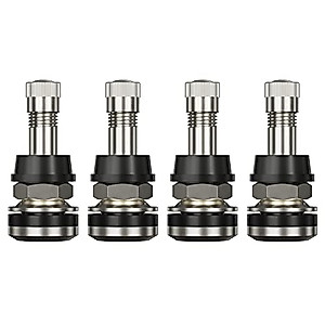 CKAuto 4 Pieces TR416 Metal Valve Stems Outer Mount Fits .453" & .625" Rim Holes Long 1 1/2", Silver