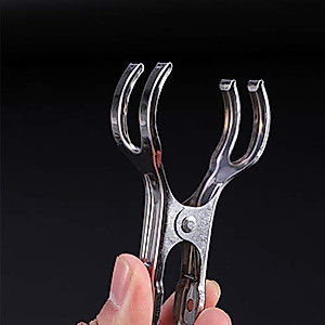 DOITOOL Clothespins, 6Pcs Stainless Steel Pinch Windproof Washing Rod Scissors Laundry Clothes Hanger Sustain Pinch Strong Medium Veranda Handrail Pinch Sheet Clips (Medium Opening Clips)