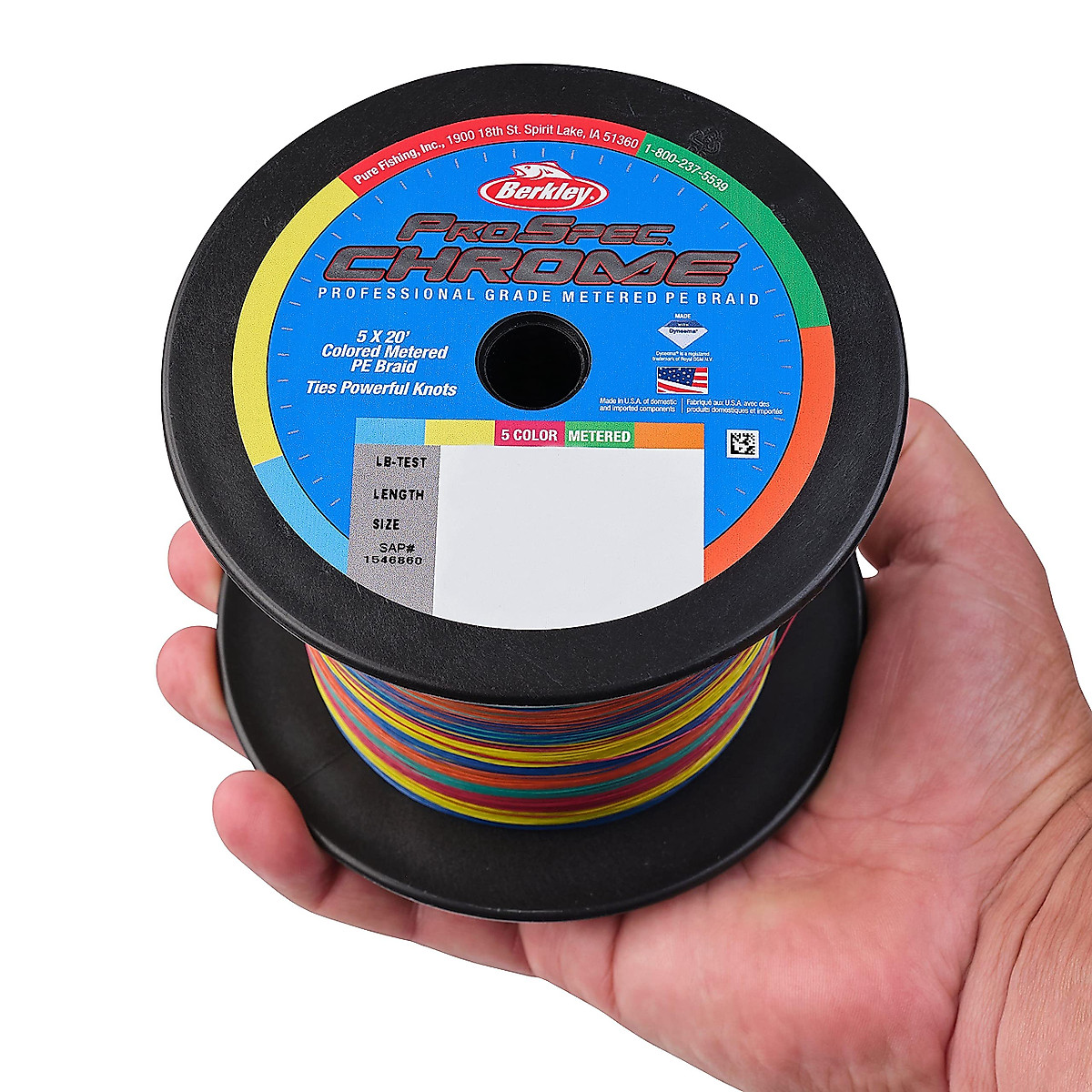 Berkley ProSpec Chrome 5x20' Metered Braid Fishing Line, 1500yd | 1372m