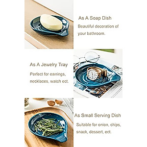 Spoon Rest for Stove Top Cooking Spoon Holder for Kitchen Countertop Large Holder for Spatula, Spoons or Tongs, Framhouse Decor, Housewarming Gifts, Blue