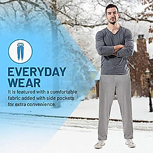 JMR Men's Fleece Sweatpants and Jogger Pants with Side Pockets for Winter Cycling, Gym Training, or Everyday Use (Navy, 2X-Large)