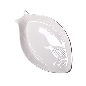 Cabilock 1pc Restaurant Meat Hotel Household Salad Dishes Pizza Platters, Supplies Sushi, Display Server Platters Food Cocktail Dish Shape Ceramics Fish, Serving Arge Birthday Trays Coffee