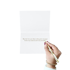 Graphique Congrats Laurels Wedding Card | Congratulations Greeting Card for Newlyweds | Couple, Bride, Groom | Glitter and Gold Foil Accents | Color-Coordinated Envelope | 5" x 7"