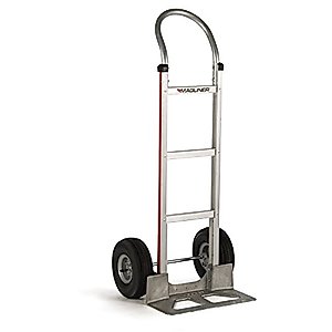 Magliner HMK111UA4 Aluminum Hand Truck, Horizontal Loop Handle, 18" x 7-1/2" Aluminum Diecast Nose Plate, 500 lb Capacity