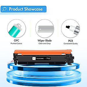 TRUE IMAGE Compatible Toner Cartridge Replacement for HP 30X 30A CF230X CF230A for Pro MFP M227fdw M203dw M227fdn M203dn M227sdn M203d M207 M203 Printer Ink (Black, 4-Pack)