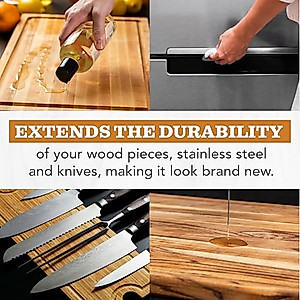 CLARK'S Bamboo Cutting Board Care Kit, Includes Mineral Oil (12oz) and Carnauba Beeswax (6oz) Enriched with Orange & Lemon Extract, Bamboo Cutting Board Oil Food Grade, Cutting Board Wax Bamboo