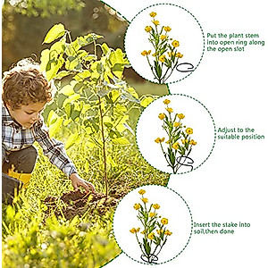 JJZJ 15.8 Inches Single Stem Plant Support Stakes Steel Garden Stakes, Pack of 10