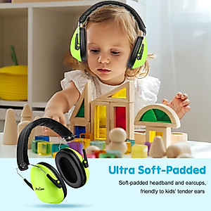 ProCase Kids Ear Protection, 21NRR Noise Cancelling Headphones for Kids Hearing Protection Safety Earmuffs for Autism, Sport Games, Concerts, Fireworks -Green