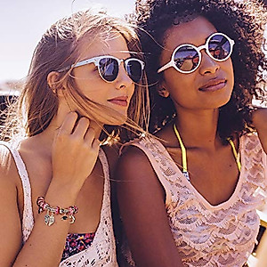 Bling Jewelry Mixed Set Of Bundle .925 Sterling Silver Core Translucent Shades Of Rose Pink Murano Glass Swirl Flower Charm Bead Spacer Fits European Bracelet For Women Teen