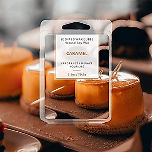 SCENTORINI Wax Melts, Wax Cubes, Soy Scented Wax Melts for Wax Warmer Mothers Day Decor, 4 Scents of Caramel, Espresso, Black Currant, Raspberry & Cinnamon, 4 x 2.5 oz