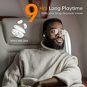 Aurasound 2022 Bluetooth 5.1 Noise Cancelling Earbuds, True Wireless Earphones, 4g Tiny Earbuds with 4 Microphone, Waterproof IPX4, Deep Bass, Stereo in Ear Earbuds Beans for Sleep and Work（White）