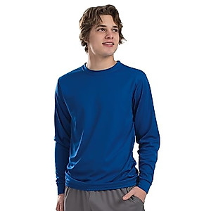Augusta Sportswear Wicking Long Sleeve Sun Protection Athletic Shirt for Running, Hiking, Fishing, and Outdoor Activities, Kelly, Medium