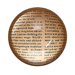 OwnMy 4" Crystal Glass Magnifier, Glide Paperweight Magnifying Glass Dome, Crystal Half Ball Sphere Lens for Photography/Decoration, Reading Aid