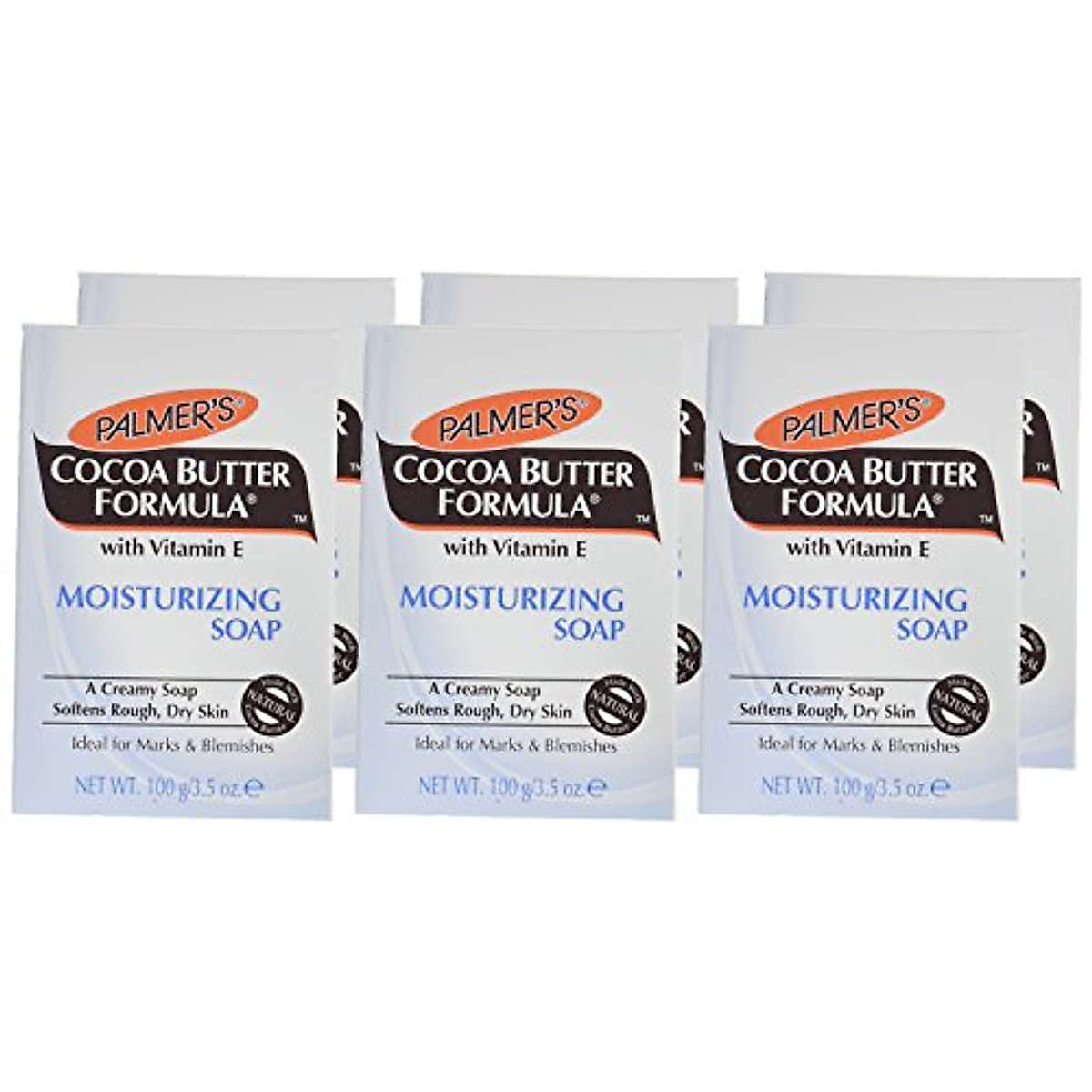 Palmer's Cocoa Butter Formula with Vitamin E, Daily Skin Therapy Cream Soap 3.5 oz (Pack of 6)