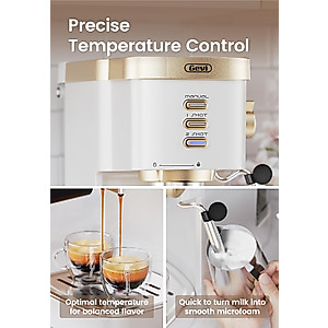 Gevi Espresso Machine 20 Bar High Pressure,Compact Espresso Machines with Milk Frother Steam Wand,Cappuccino & Latte Maker with Volume Control for Home,Espresso Maker，Gift for Coffee Lover