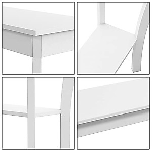 ChooChoo Narrow Console Table, Chic Accent Sofa Table, Entryway Table, White