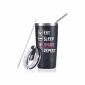 Onebttl Anime Gifts For Men, Women, Boys - 20oz/590ml Double Wall Vacuum Insulated Stainless Steel Tumblers Cups - Birthday Kawaii Gifts for Anime Lovers - With Japanese