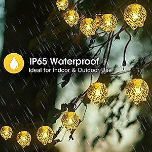XVDOIZO Solar String Lights Outdoor, 60 LED 36 Ft Crystal Globe Lights with 8 Modes, Waterproof Solar Powered Patio Lights, for Garden, Home Party, Wedding, Christmas Decoration (Warm White)