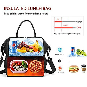 UTOTEBAG Double Deck Lunch Bag Leak Proof Insulated Lunch Box Large Cooler Tote Bag Thermal Meal Prep Organizer with Removable Strap for Men Women, Black