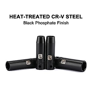 Mayouko 1/2" Drive Deep Impact SAE Socket Set, CR-V, 6 Point, 11 Pieces, 3/8-Inch to 1-Inch