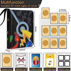 Trading Card Binder Holder, 9 Pocket Card Binder for Cards Fits 900 Cards with 50 Removable Sleeves, Card Collection Binder Album Book Case for Boys Girls Toys