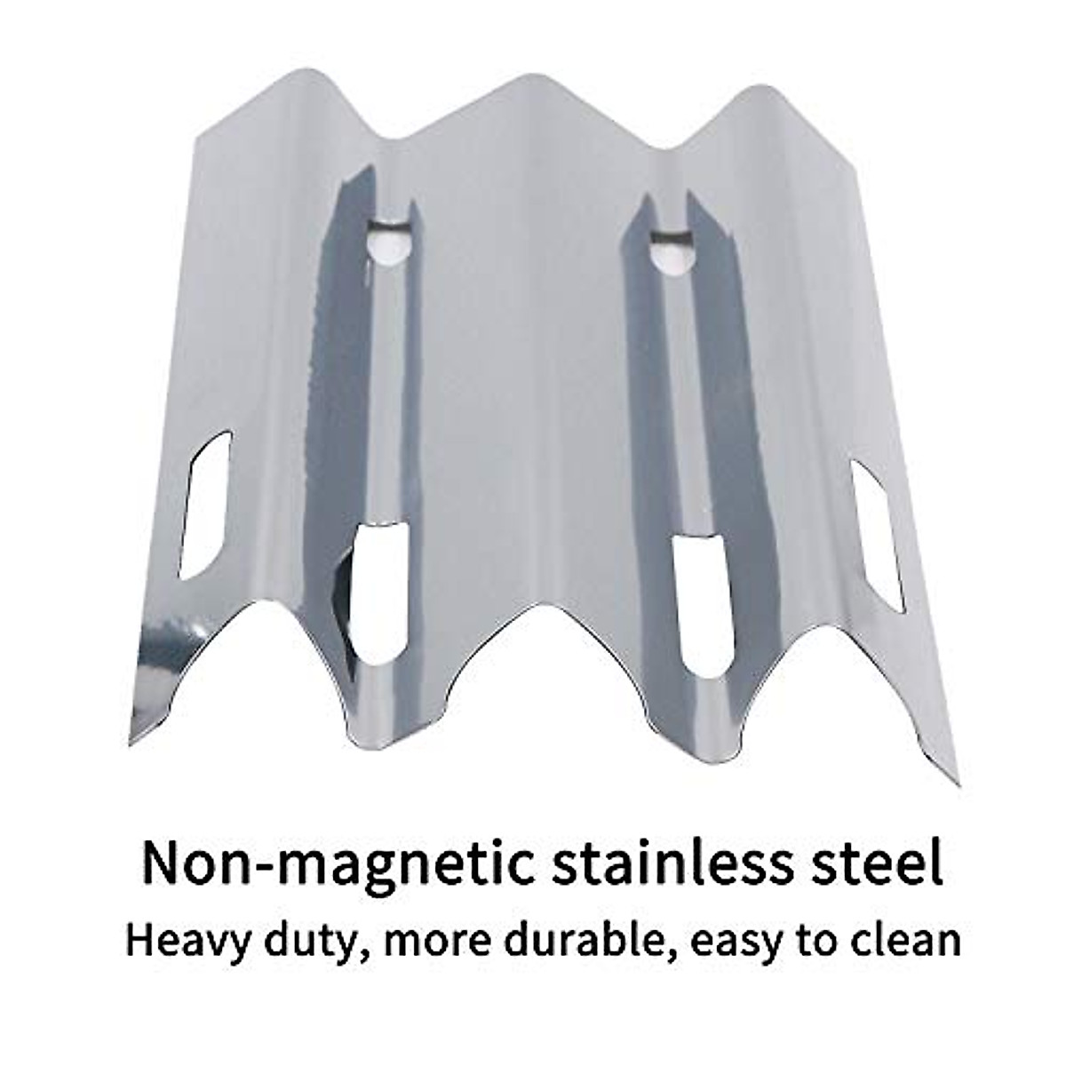 Hisencn 3pack Stainless Heat Plate Shield Tent BBQ Burner Cover Flame Tamer Deflector Diffuser Replacement Parts for Vermont Castings VM400, Jenn-Air JA460, JA580 Gas Grill Models 14 1/2 x 7 1/4 inch