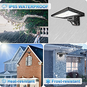 RIUVAO Solar Lights for Outside, 8000LM Led Motion Sensor Outdoor Lights, 4 Modes Solar Flood Lights Outdoor IP65 Waterproof for Yard Garden Path Parking lot（2pcs）