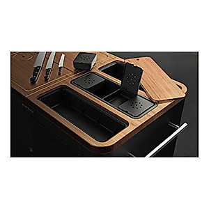 Everdure Mobile Prep Kitchen, 40-Inch Indoor/Outdoor Kitchen Island, Rolling Cart with Lockable Wheels, Equipped with Built-in Cutting Board and Serving Trays, Graphite