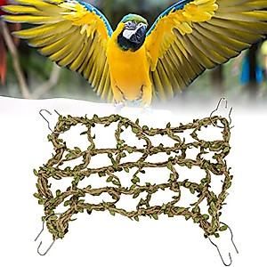 Pet Bird Climbing Rope Net, Perch Toy Decor Cotton Hemp Rope Ladder Small Animal Rope Net Ladder Small Animal Rope Net Bird Climbing Net for Birds and Hamsters