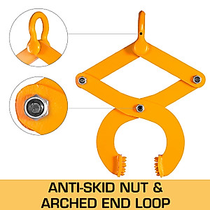 VEVOR Pallet Puller, 1T/2205 LBS Heavy Duty Steel Single Scissor Yellow Clamp, 4.3 Inch Jaw Opening and 0.5 Inch Jaw Height, Hook Pulling Hoisting Tool for Forklift Chain, Yellow