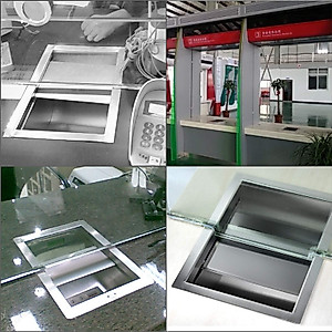 Mophorn 304 Stainless Steel Drop-in Deal Tray 12" Deep x 10" Wide x 1.6" High Brushed Finish for Cash Register Window