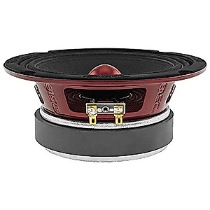 DS18 PRO-X6.4BM Loudspeaker - 6.5", Midrange, Red Aluminum Bullet, 500W Max, 250W RMS, 4 Ohms - Premium Quality Audio Door Speakers for Car or Truck Stereo Sound System (8 Speakers)