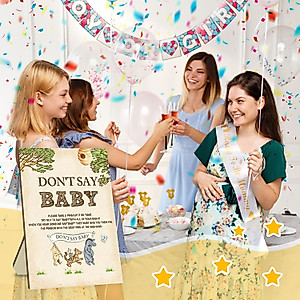Winnie Baby Shower Decorations-Baby Shower Games-Baby Shwoer Party Decor-Baby Shower Table Sign Centerpieces-Dont Say Baby Shower Games Pooh Birthday Supplies Party Decorations