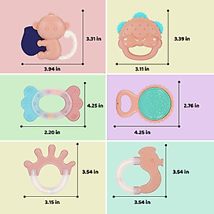 WOSTOO Baby Toys 0–6 Months, Baby Teething Toys Early Educational Learning Toys Gifts, Including Infant Shaker Grab and Spin Rattle with Music and Light for Infant Newborn Boys Girls