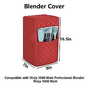 Kitchen Blender Dust Cover,Blender Covers Compatible with Ninja Foodi Blender,Blender Covers For kitchen Appliance Covers,Blender Cover with Accessory Pocket.Juice Cover Gift For Women.