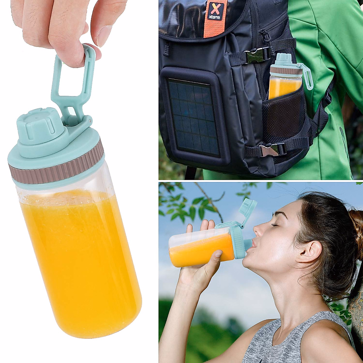 iOCSmart 13.5oz Travel Juice Cup Sport Bottle for Portable Blender USB Rechargeable Replacement Parts (White 1)