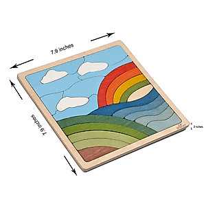 Rainbow Puzzle for Kids | 25 Pieces Wooden Jigsaw Puzzle | Learning Toy and Gift for Boys Girls Ages 3 Years and Above