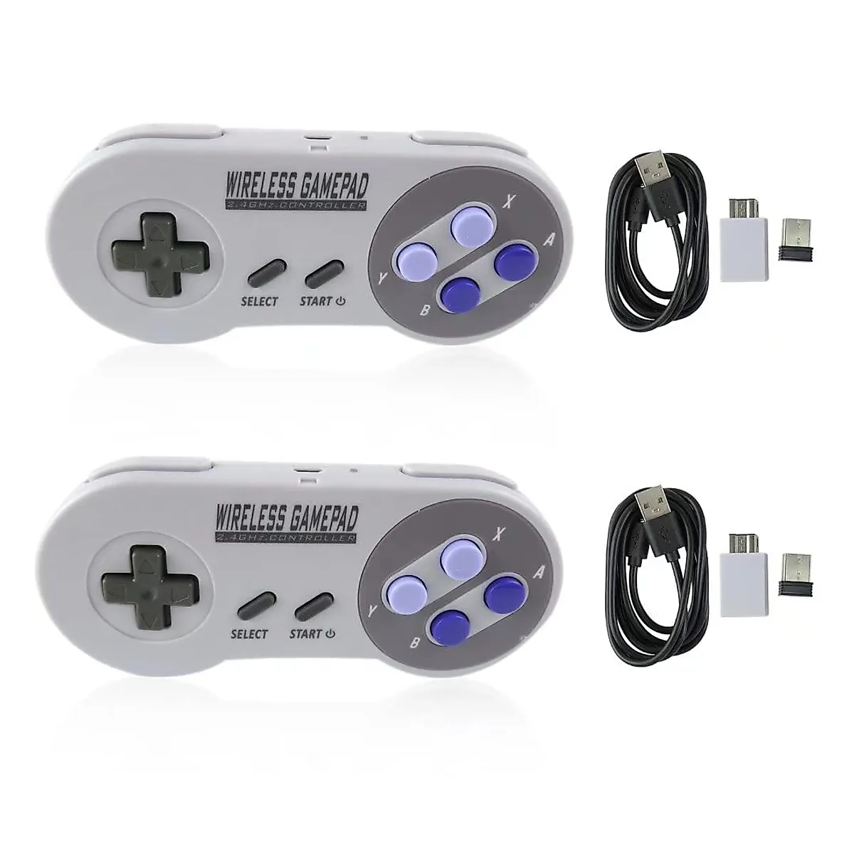 2X 2.4G Wireless Controllers for SNE-S Classic Mini Gamepad , Gamepad with USB Wireless Receiver for Switch,Windows,iOS,Liunx,Android Device,Plug & Play