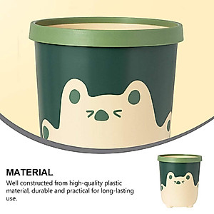 Hemoton 1pc Cartoon Trash Can Plastic Trash Can with Lid Plastic Garbage Bin Plastic Trash Container Kitchen Trash Bin Bathroom Plastic Garbage Can Plastic Pp Small Trash Can Office Mini