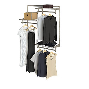 Knape & Vogt Culture 4 Ft. Steel Closet Organization System with, 3 Champagne Nickel Wire Shelves
